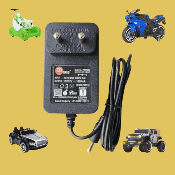 PATOYS 12V Kid s Powered Universal Original Charger with Charging Indicator Light for car Jeep Bike 2 3 4 wheel s Supply Power Charger Adapter PATOYS