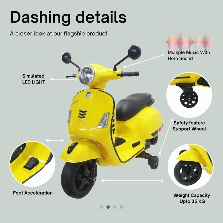 PATOYS | Vespa Rechargeable Battery Operated 12v Ride-on Scooter for ...