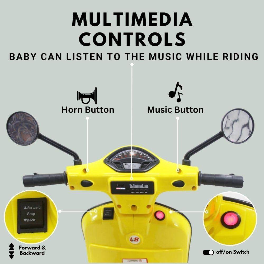 PATOYS | Vespa Rechargeable Battery Operated 12v Ride-on Scooter for ...